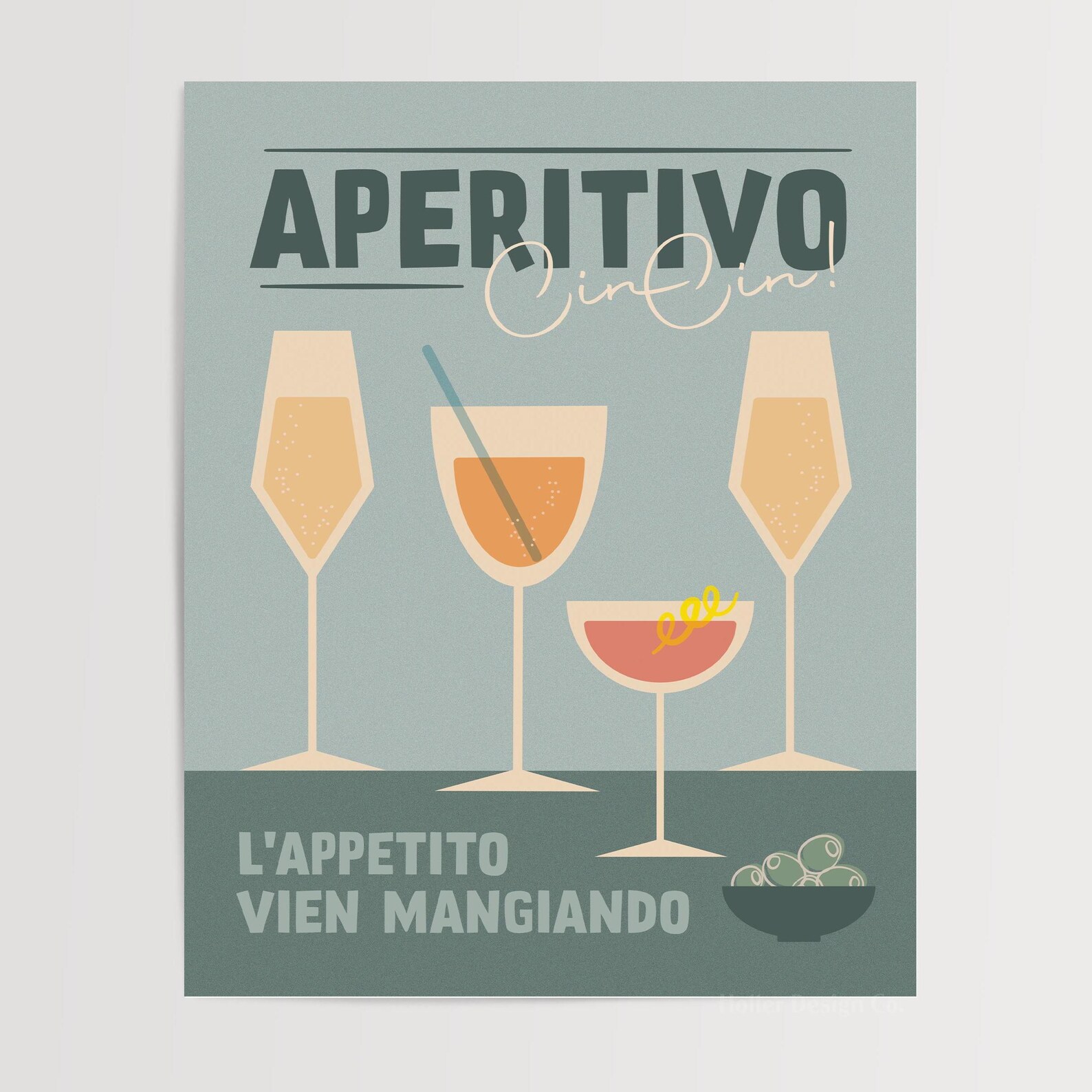 Retro Aperol Spritz Print: Italian Aperitivo Bar Cart Art (digital ...