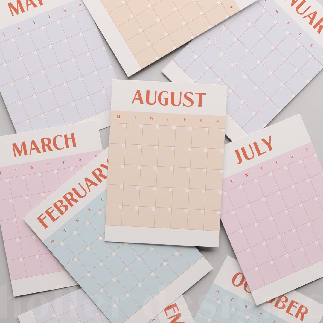 Printable Retro Wall Calendar: Accidentally Wes Anderson Inspired (DIN ...