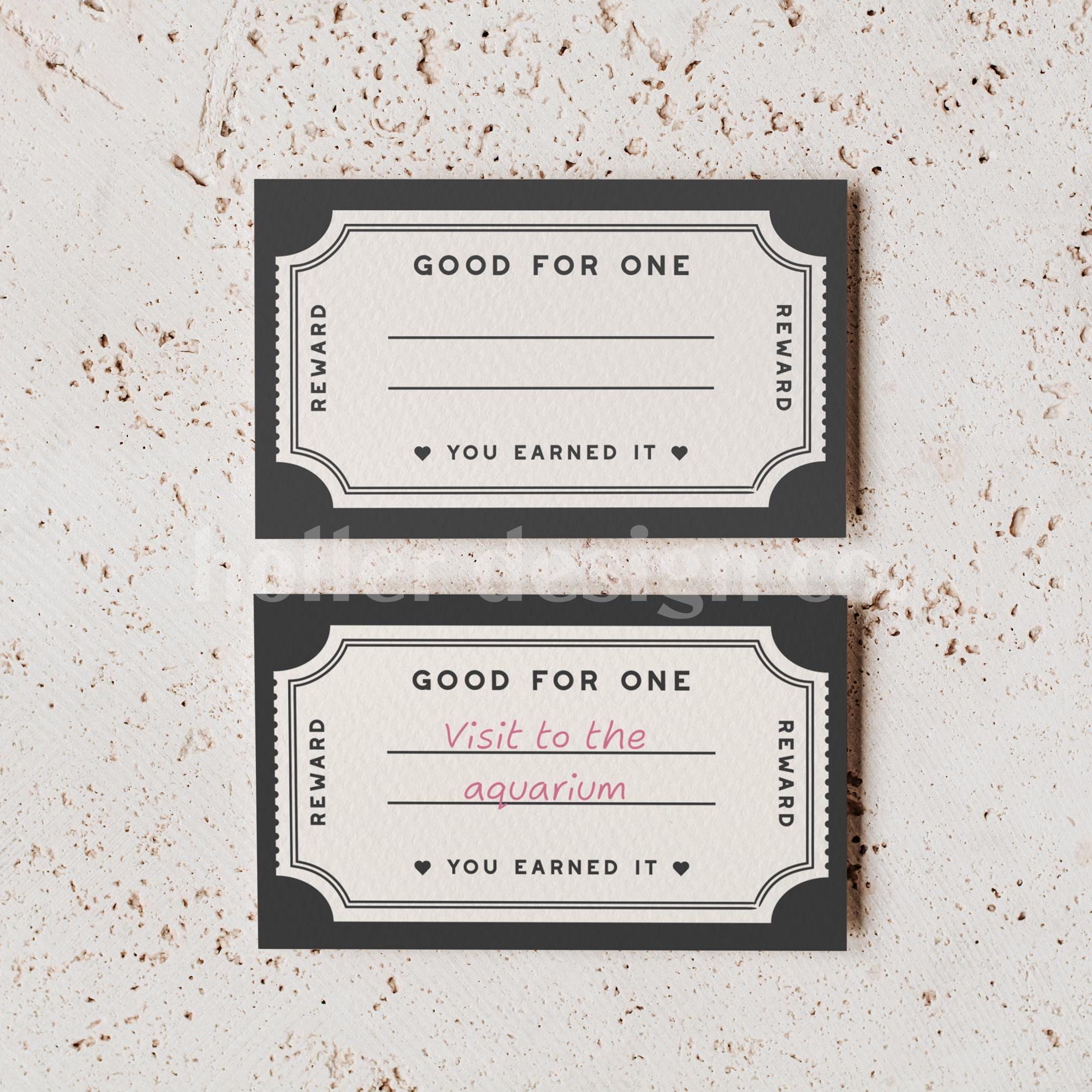 Printable Reward Coupons: Personalized Birthday, Homework or Chore ...