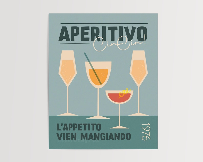 Printable Aperitivo Print, Italian Poster, Wall Art, Vintage Bar Art ...