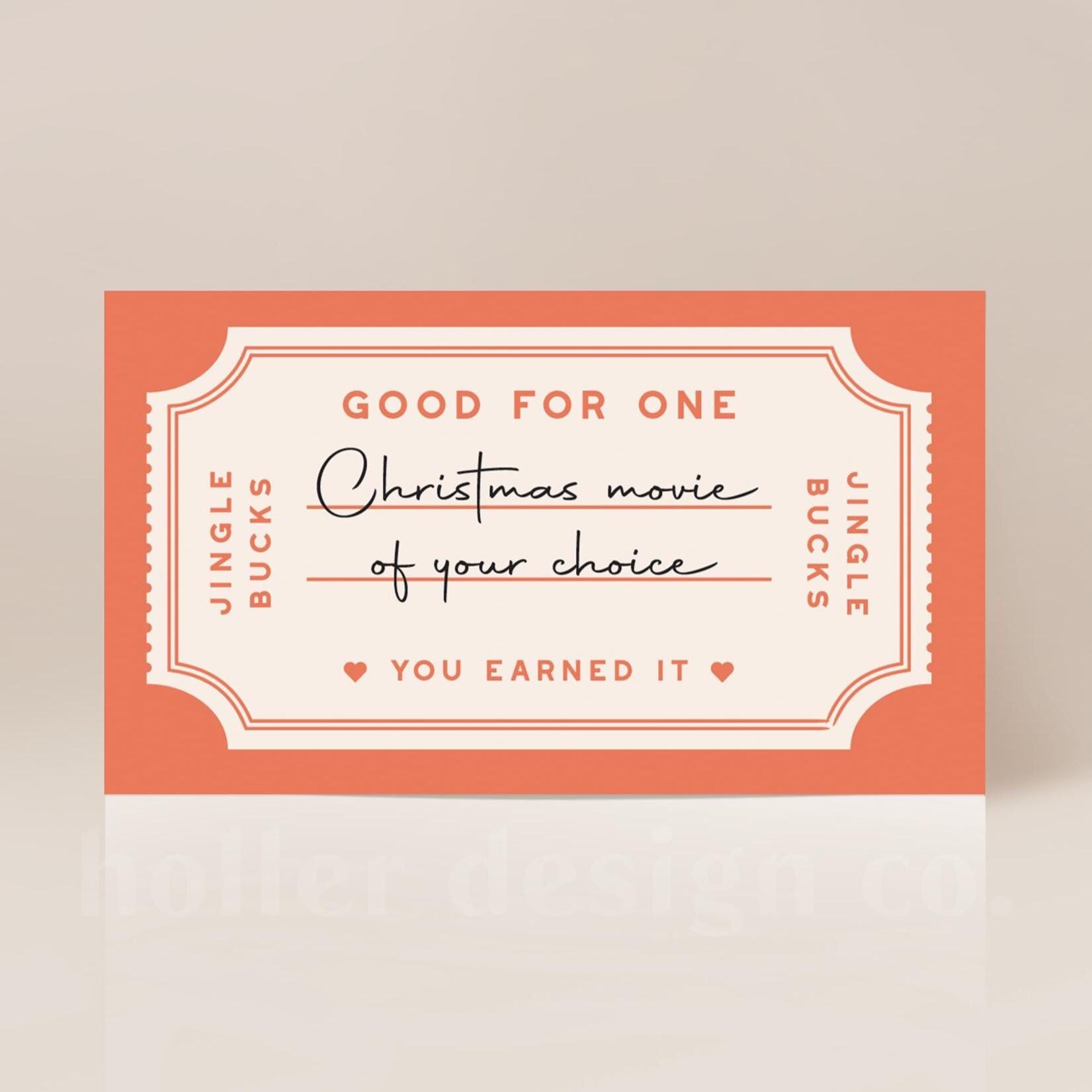 Printable Jingle Bucks: Kids' Holiday Reward Coupons (digital Download ...