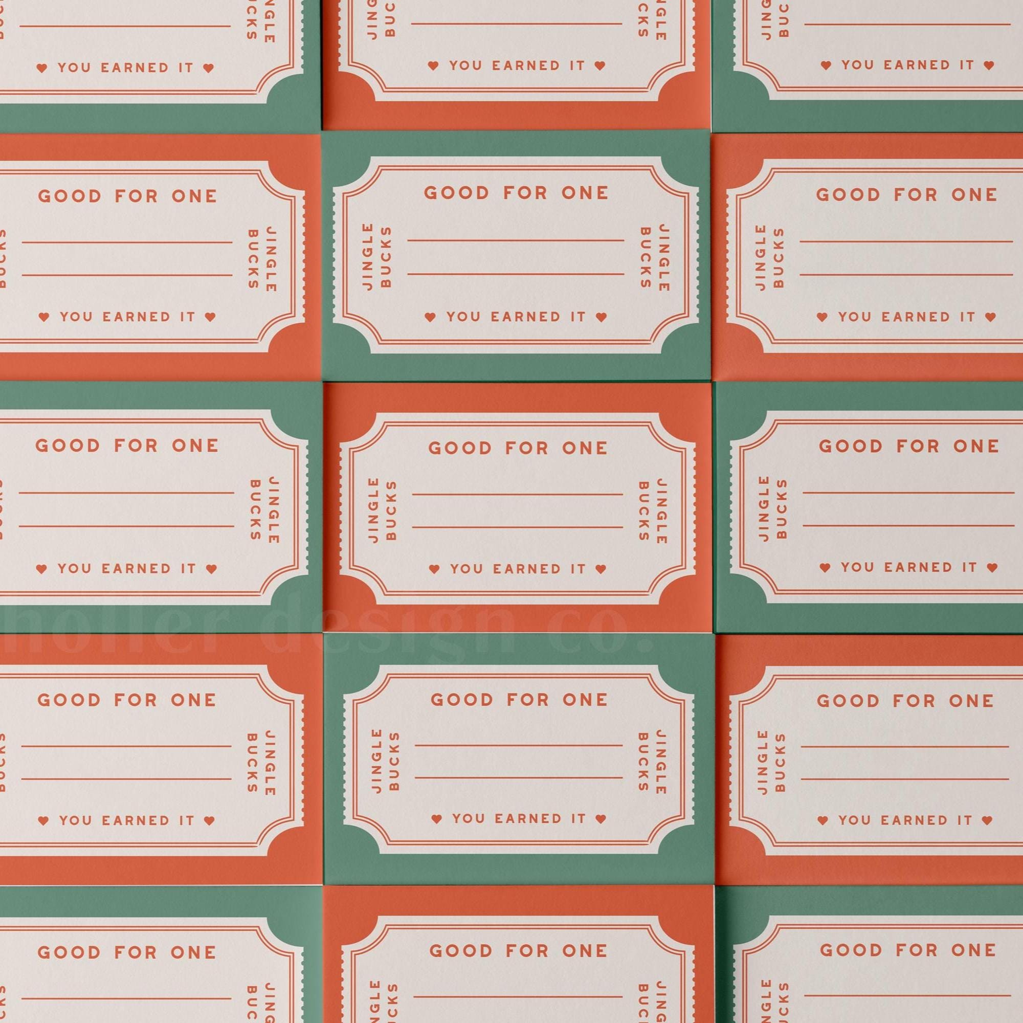 Printable Jingle Bucks: Kids' Holiday Reward Coupons (digital Download ...