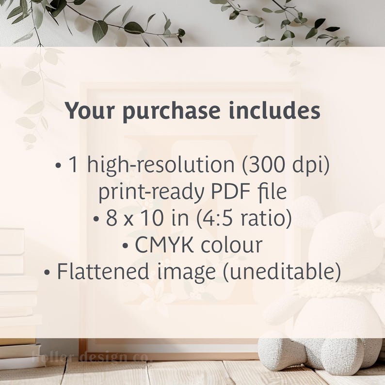 Floral Letter A Nursery Print: Monogram Initial Art (digital Download ...
