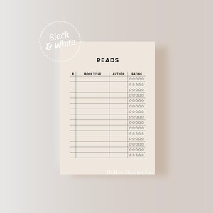 Printable Reading Logs in Cream, Reading Tracker, Books to Read, Books ...