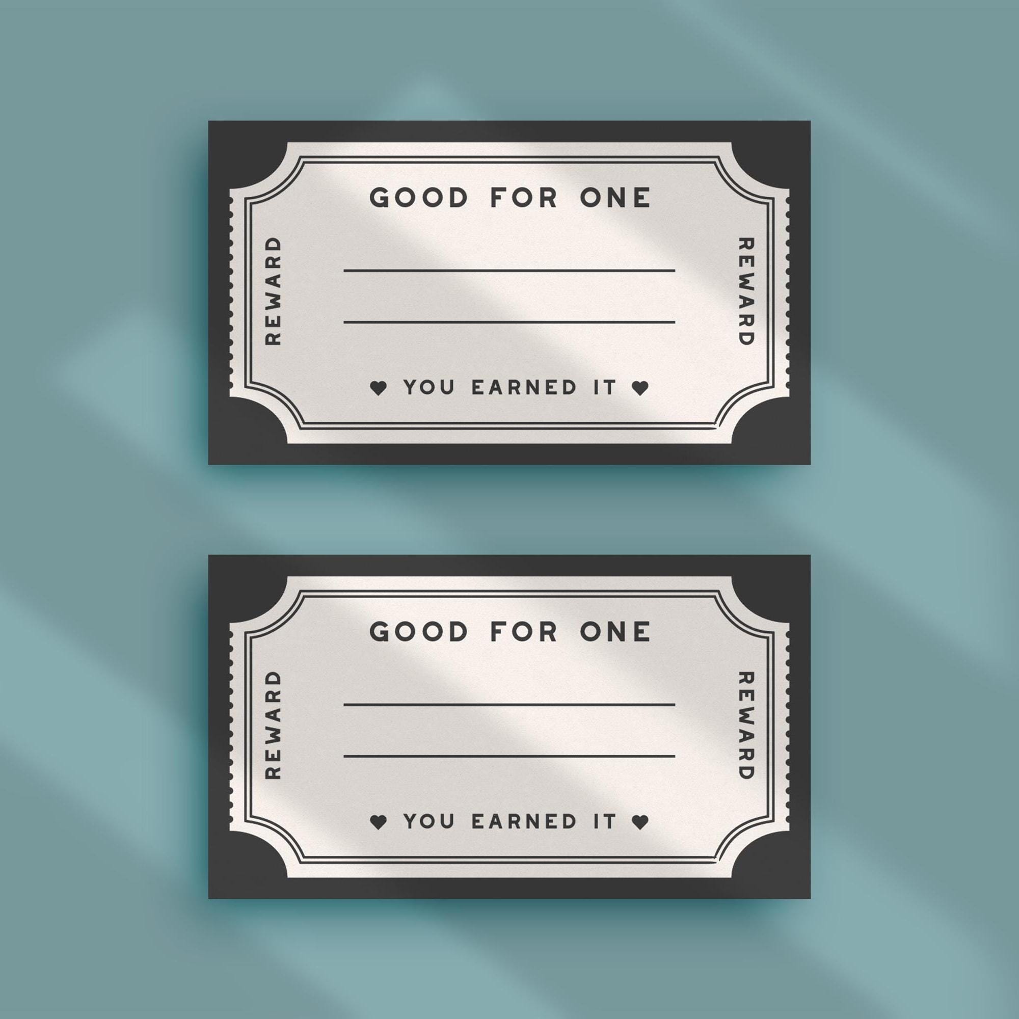 Printable Reward Coupons: Personalized Birthday, Homework or Chore ...
