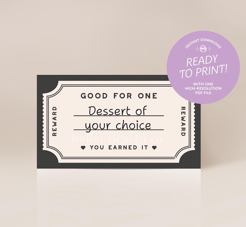 Printable Reward Coupons: Personalized Birthday, Homework or Chore ...