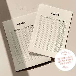 Printable Reading Logs in Cream, Reading Tracker, Books to Read, Books ...