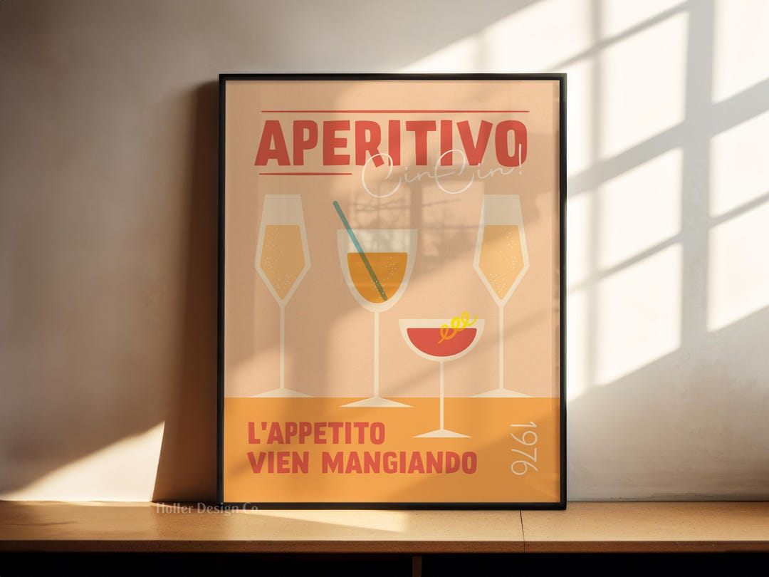 Printable Aperitivo Print, Italian Poster, Aperitivo Art, Vintage Bar ...