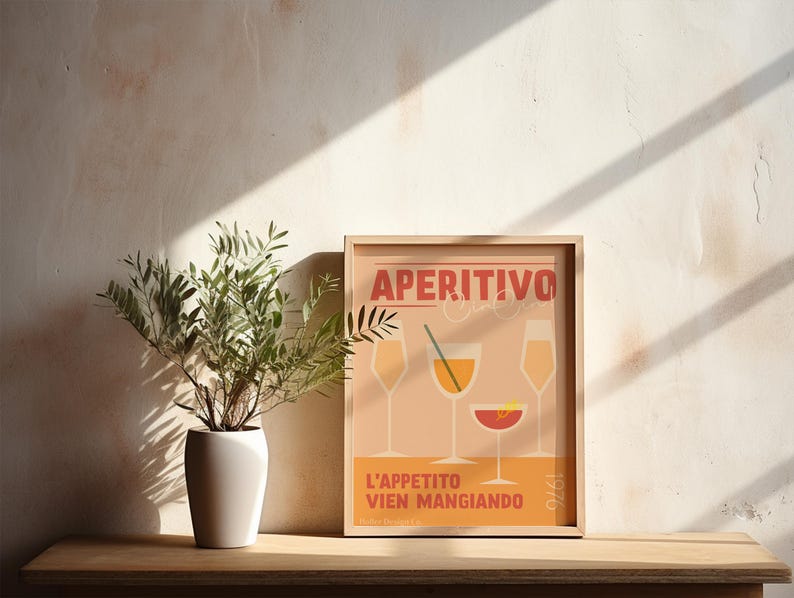 Printable Aperitivo Print, Italian Poster, Aperitivo Art, Vintage Bar ...