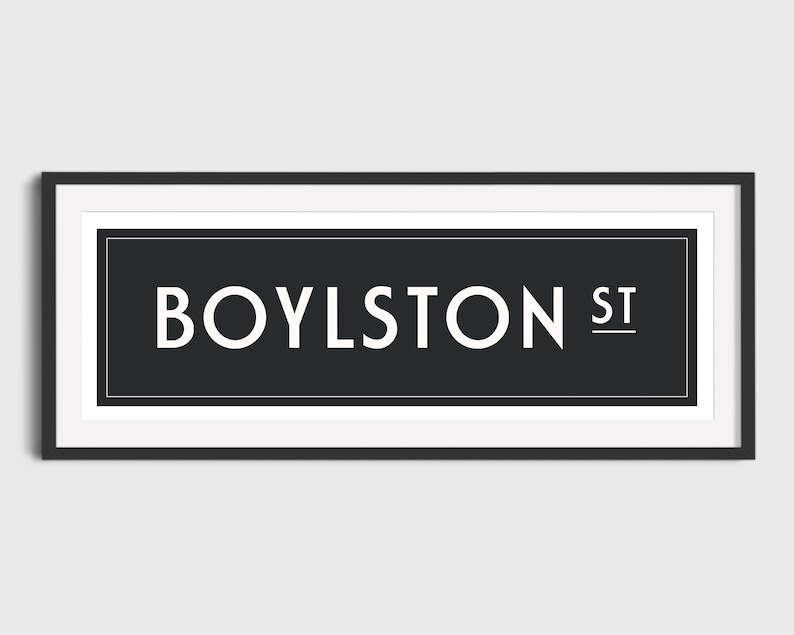 Boylston Street Sign, Boston Street Sign, Boston Wall Art, Wall Sign ...