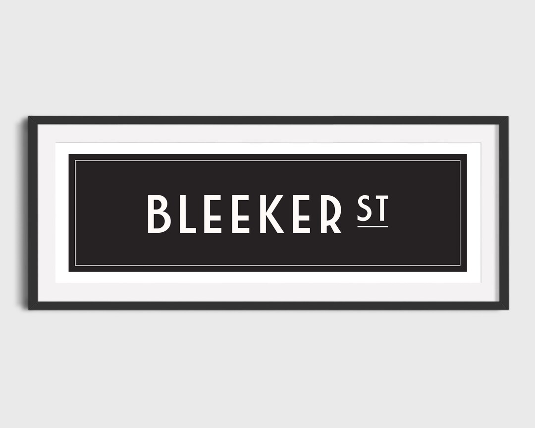 Printable Bleeker Street Sign, New York City Street Sign, Greenwich ...