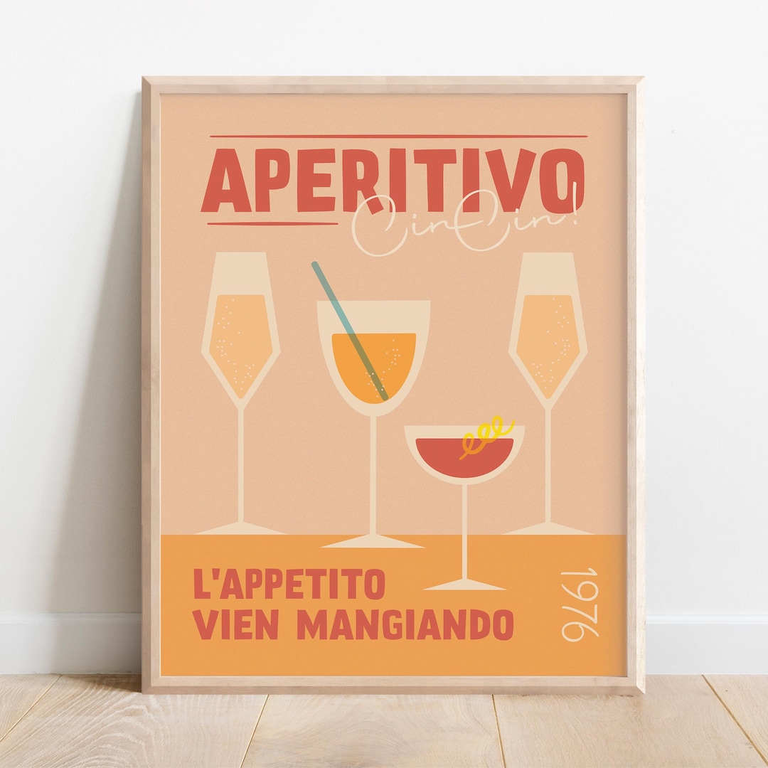 Printable Aperitivo Print, Italian Poster, Aperitivo Art, Vintage Bar ...