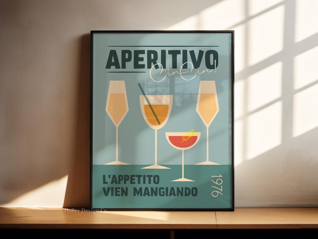 Printable Aperitivo Print, Italian Poster, Wall Art, Vintage Bar Art ...