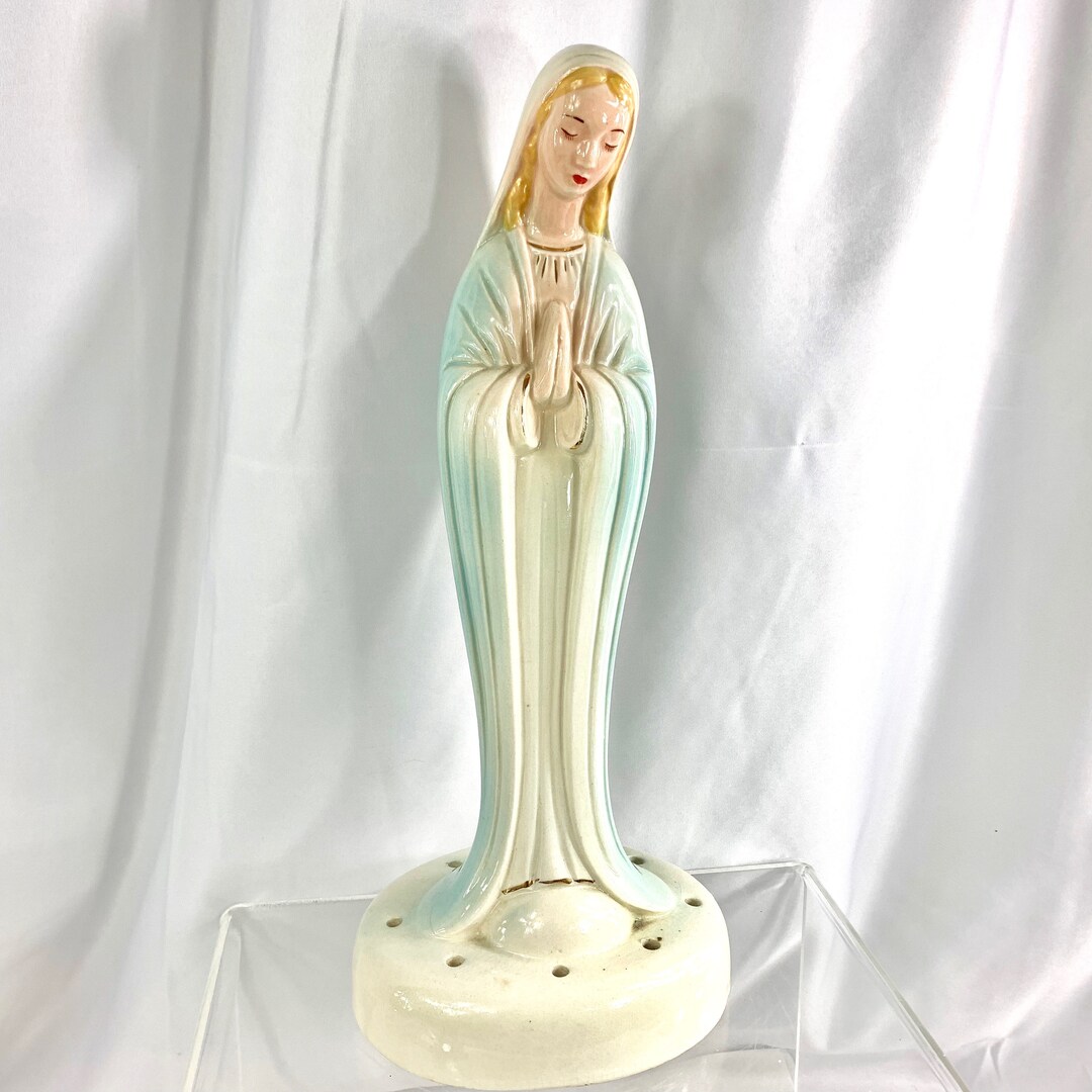 Blessed Virgin Mary Ceramic Praying Madonna Flower Frog Vase - Etsy