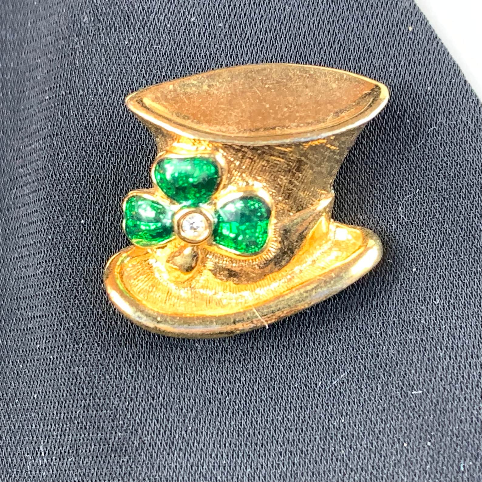 Vintage Avon Shamrock Leprechaun Hat Lapel Pin Tie Tack - Etsy