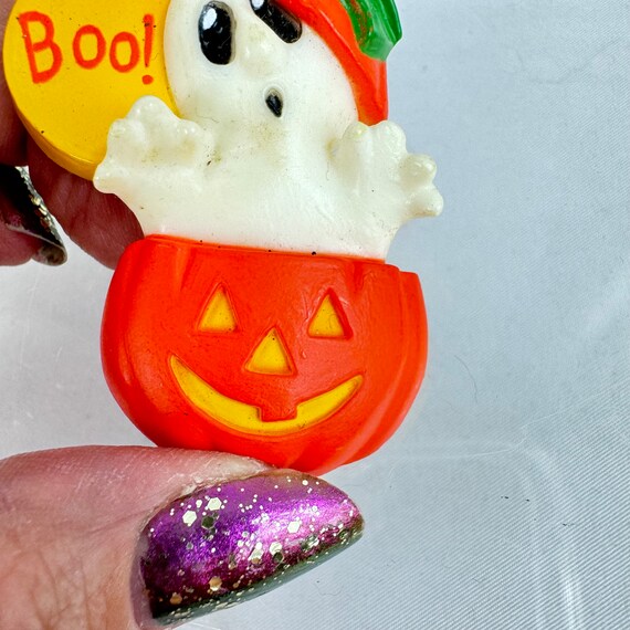 Vintage Hallmark Halloween Brooch: Pumpkin Ghost 'Boo… - Gem