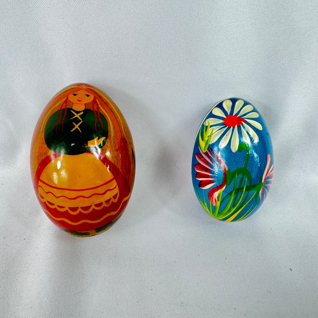 Vintage Hand Painted Belarus 1993 Wooden Easter Egg - Etsy
