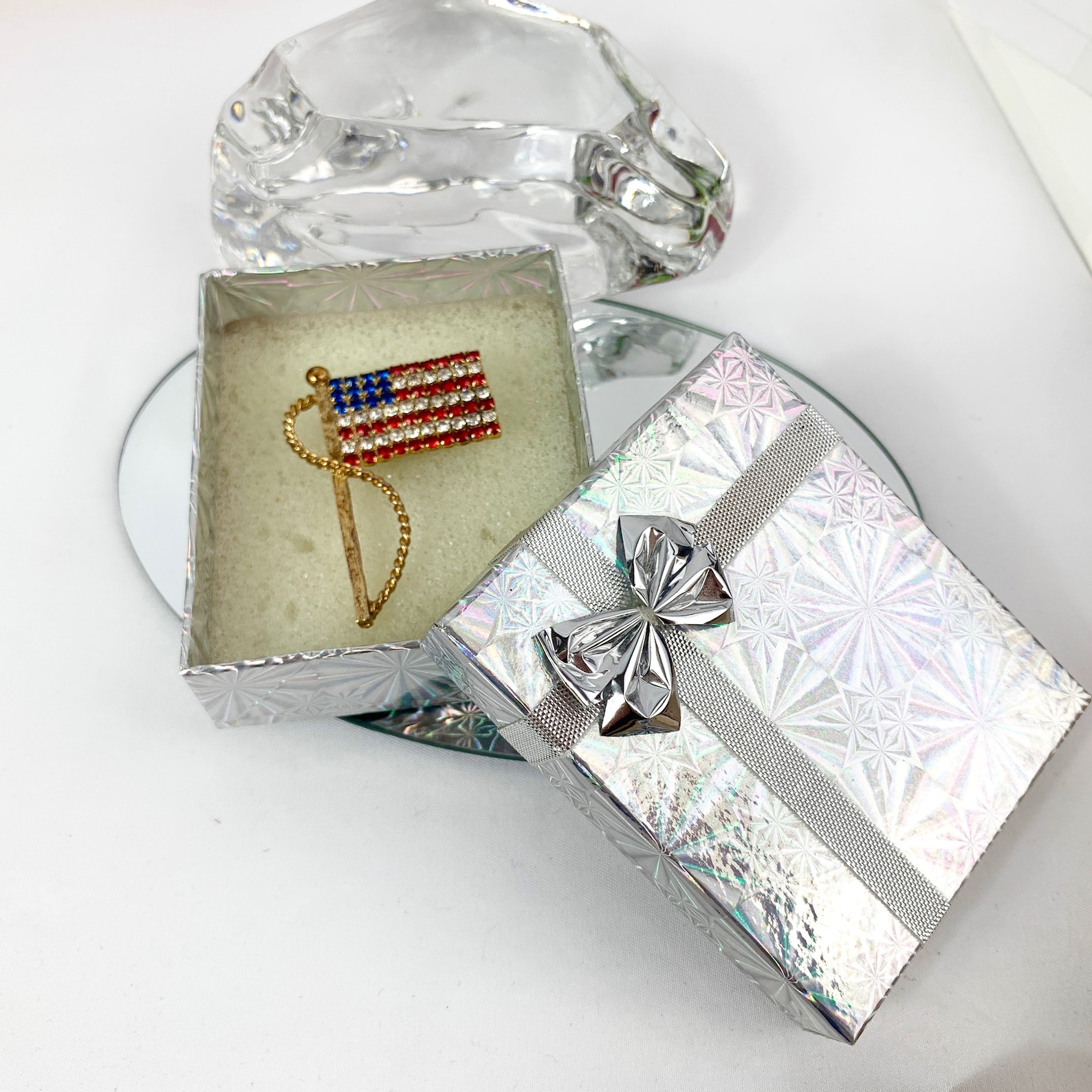 Flag Brooch Rhinestone Patriotic Jewelry Rare Beauty Vintage - Etsy
