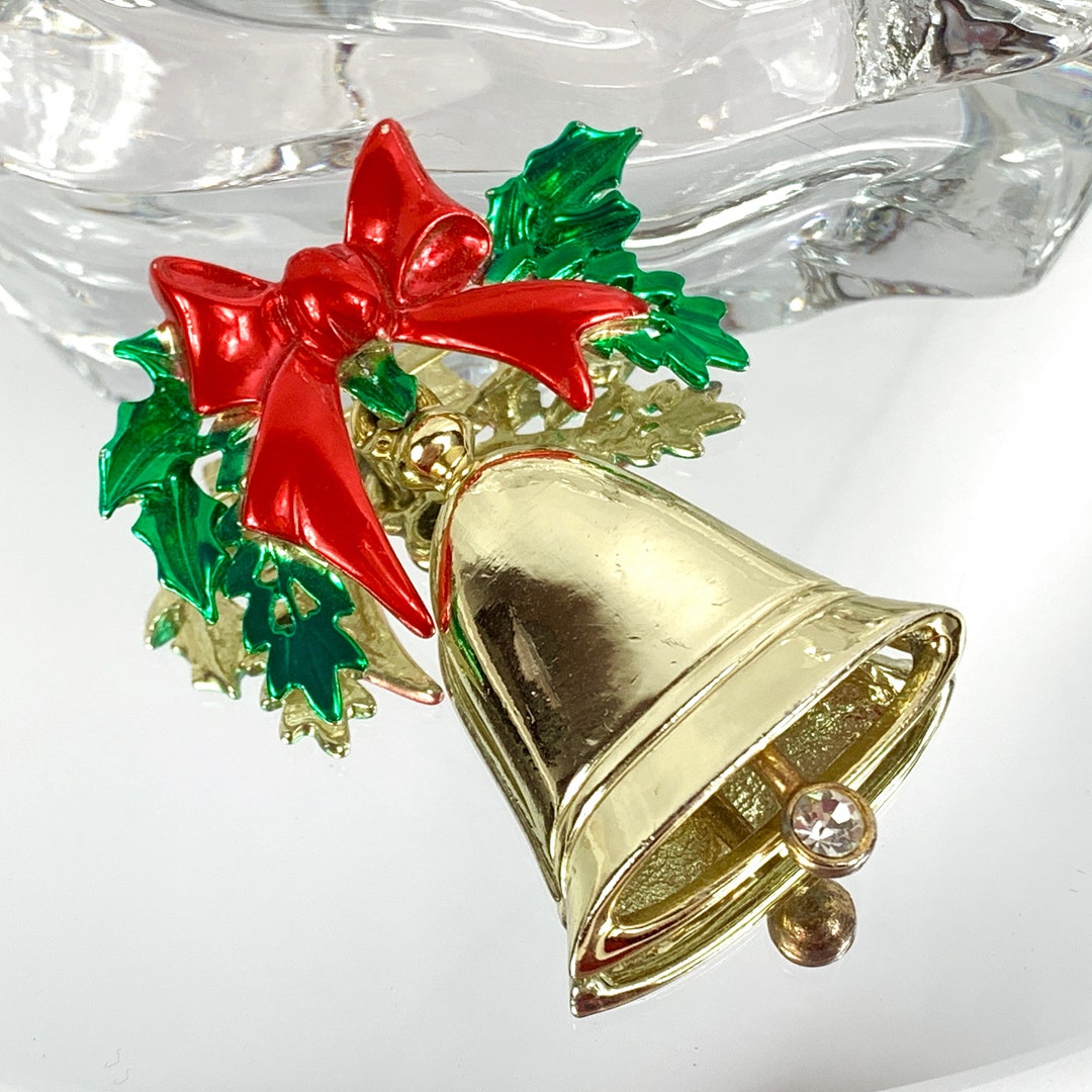 Christmas Bell Brooch Christmas Bells Holiday Pins Rare Beauty Vintage ...