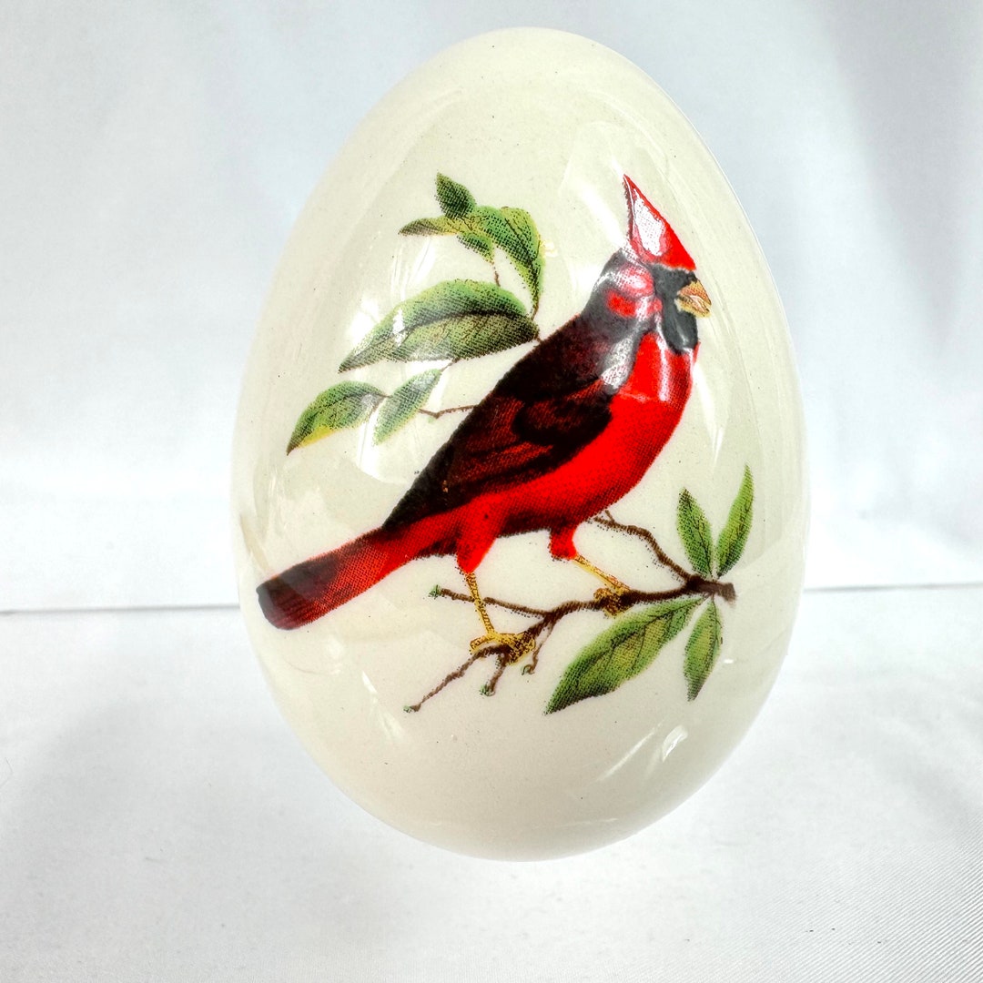Vintage the Egg Lady Porcelain Cardinal Easter Egg Decoration - Etsy