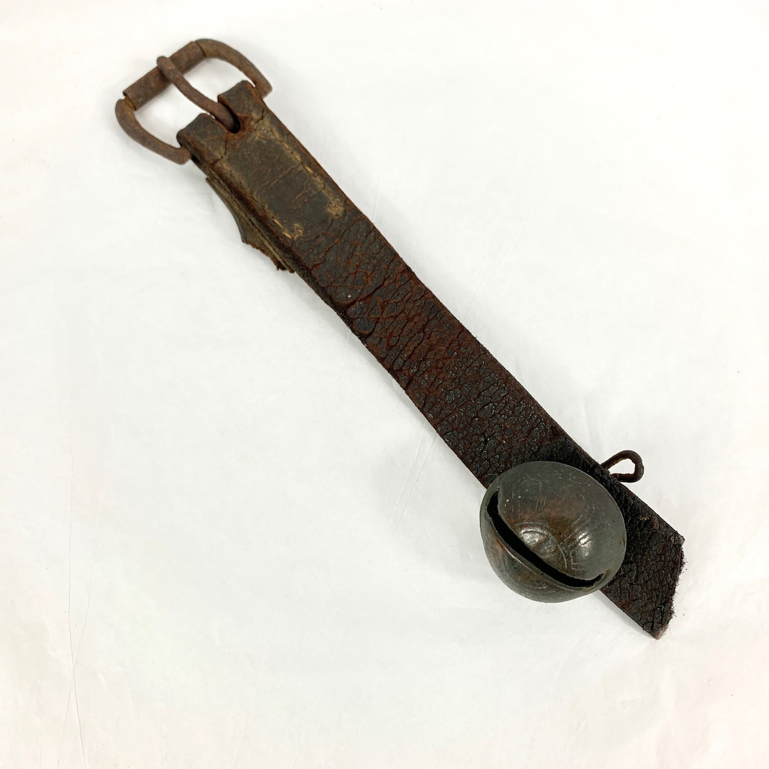 Authentic Brass Christmas Sleigh Bell on Leather Strap - Etsy