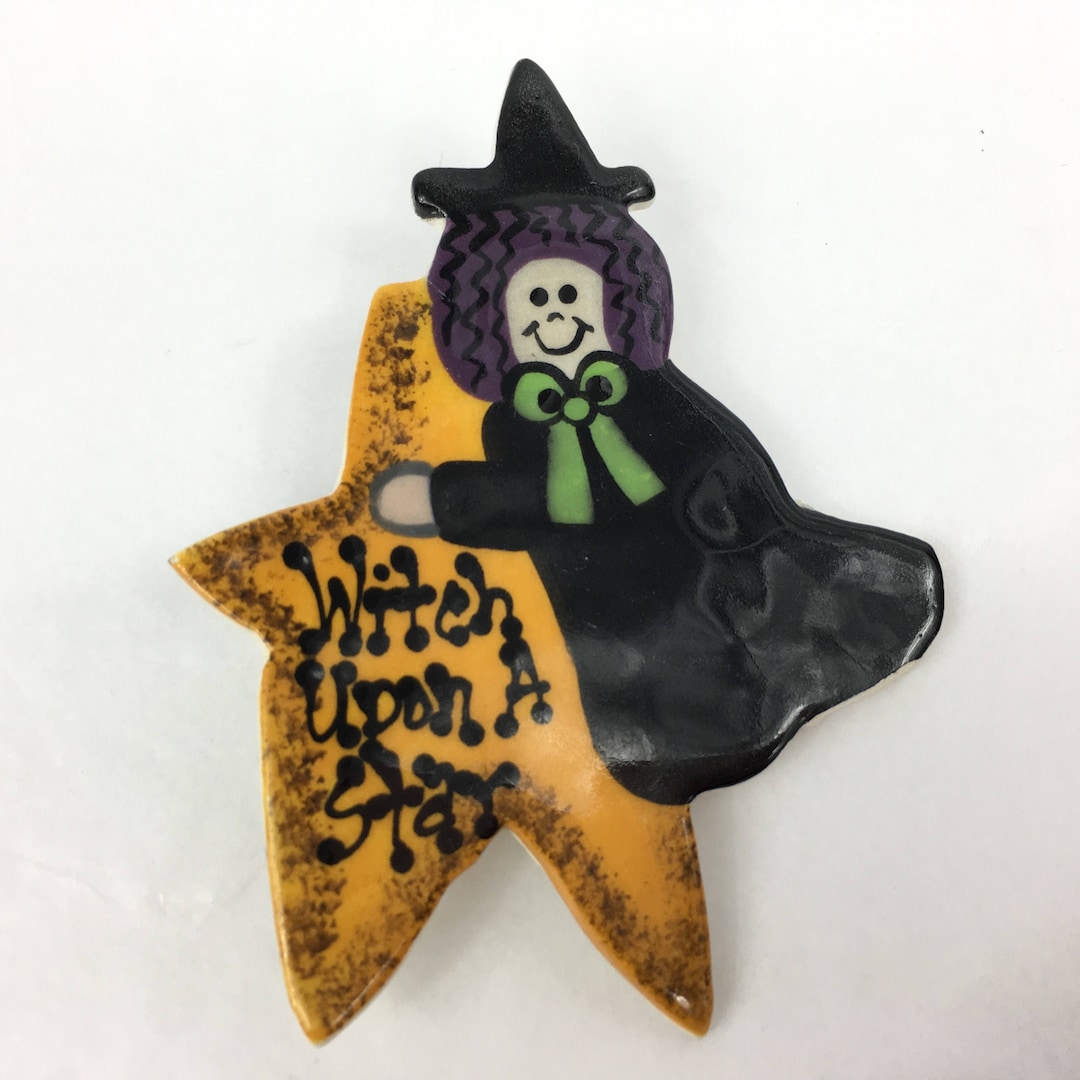 Halloween Witch Brooch, Wiccan Jewelry, Rare Beauty Vintage - Etsy