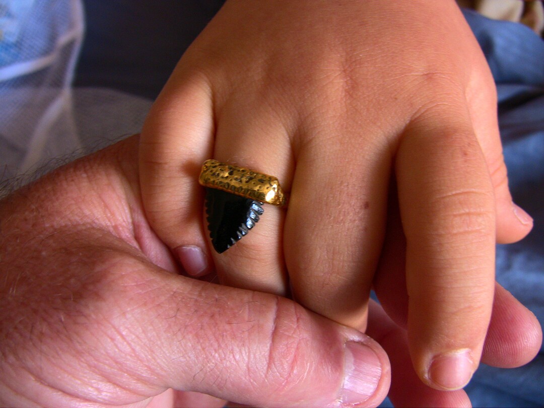 Shark Tooth Ring Solid 24K Pure Gold .9999 Pure Gold and - Etsy