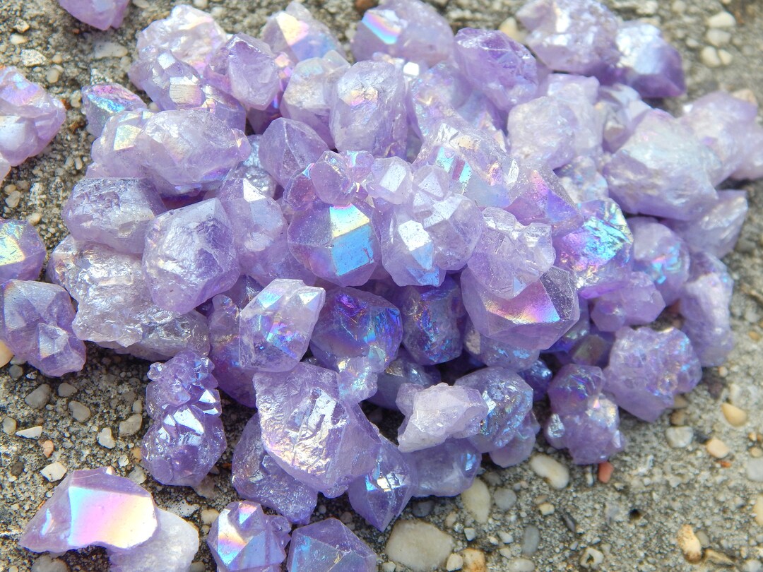 Aura Amethyst Crystal, Crystal Confetti, Gifts Under 5, Raw Gemstones ...