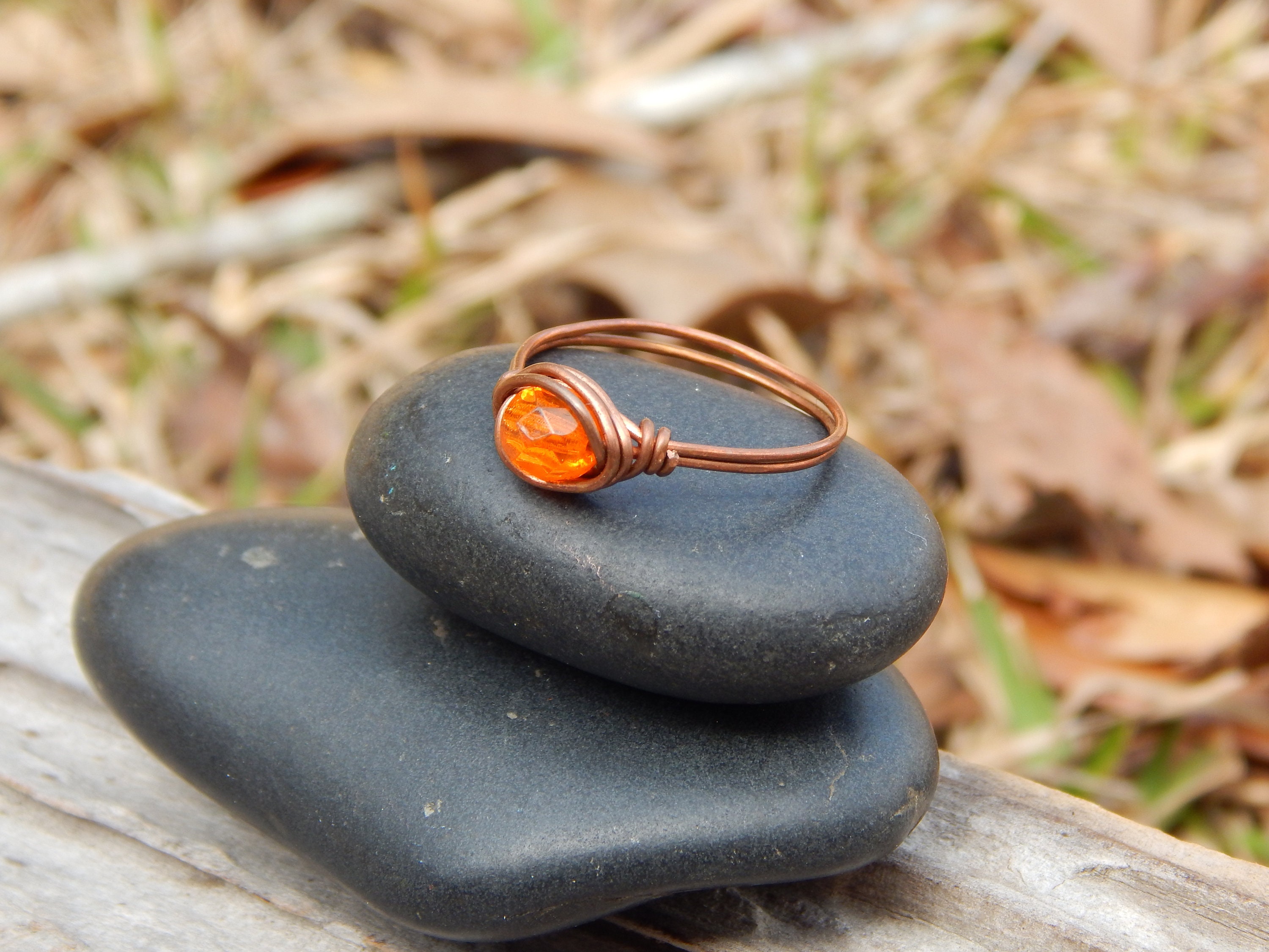 Copper wire ring size 9.5 ring gift under 10 wire wrapped | Etsy