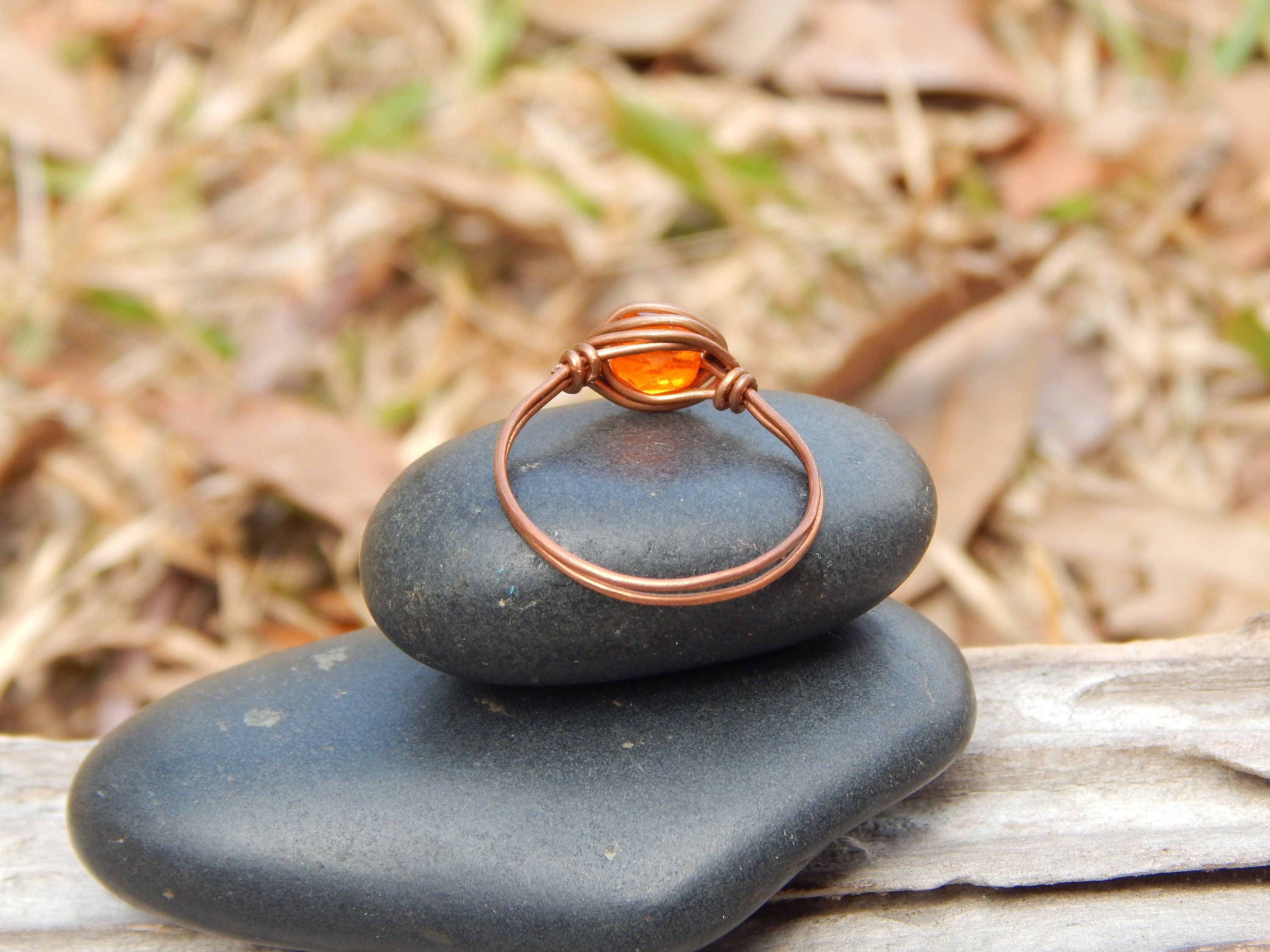 Copper wire ring size 9.5 ring gift under 10 wire wrapped | Etsy