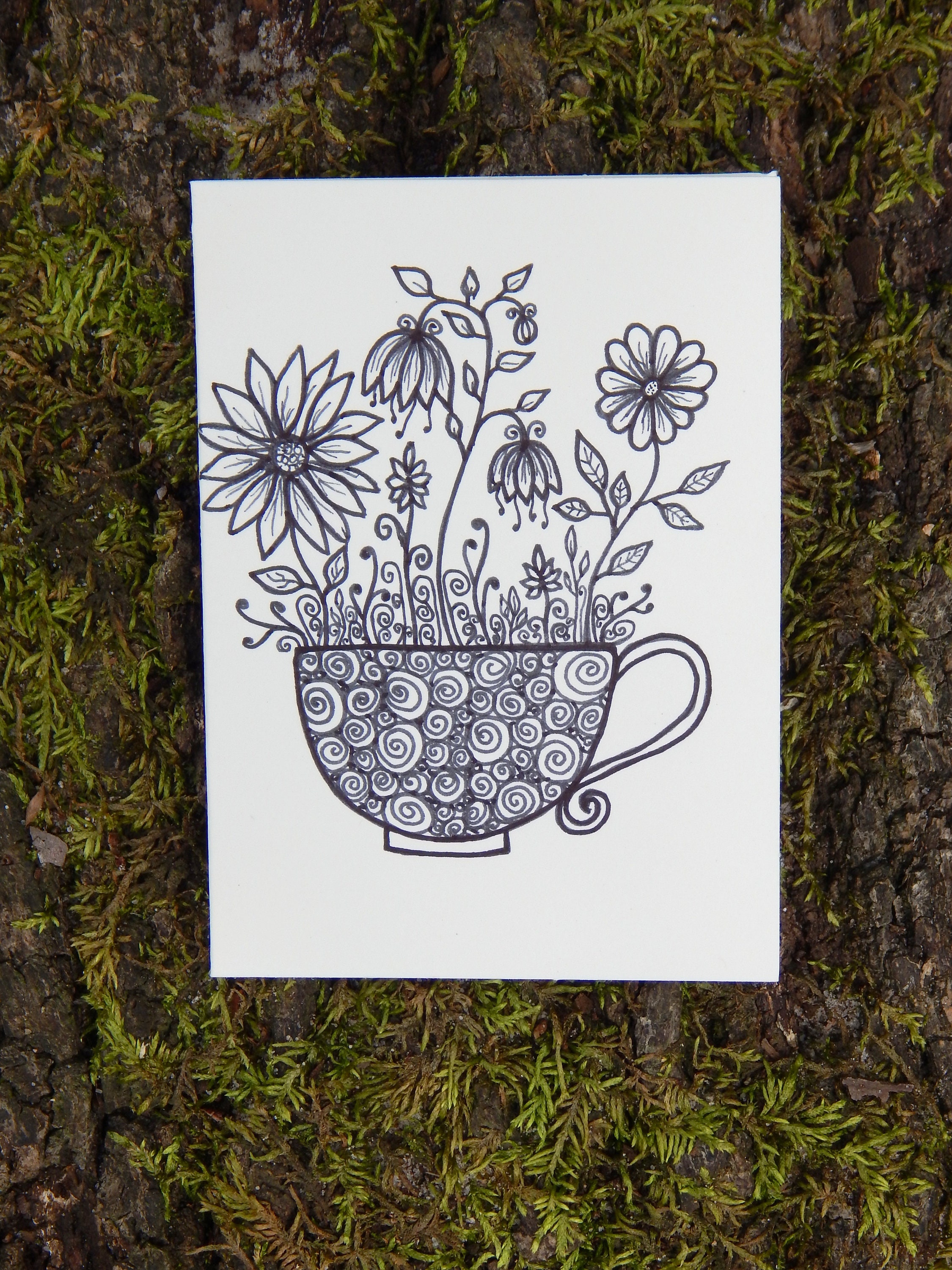 Whimsical Note Card Set Hand Drawn Cards Thinking of You | Etsy