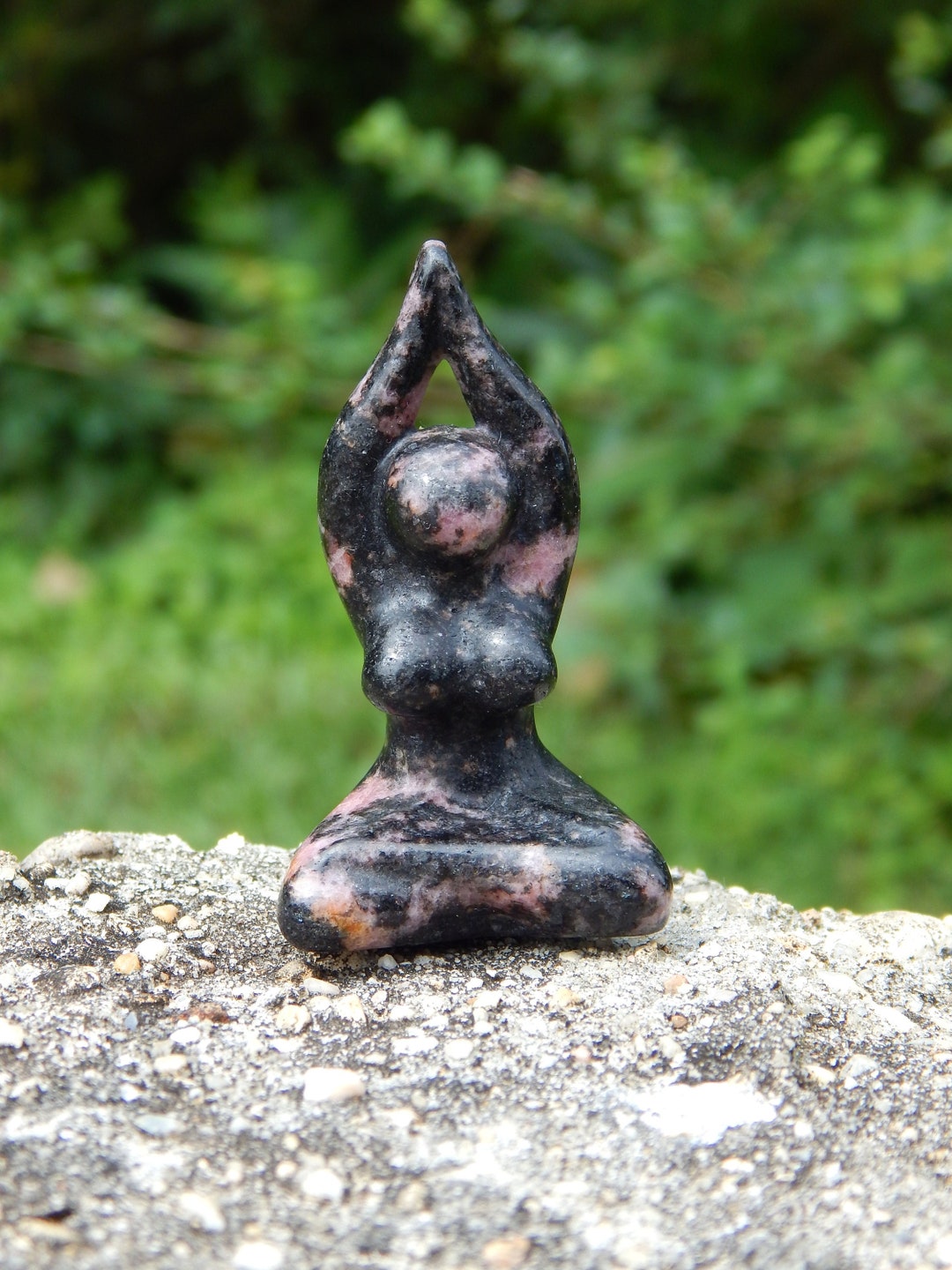 Gemstone Yoga Lady, Rhodonite Lady Statue, Ready to Ship, Unique Gift ...