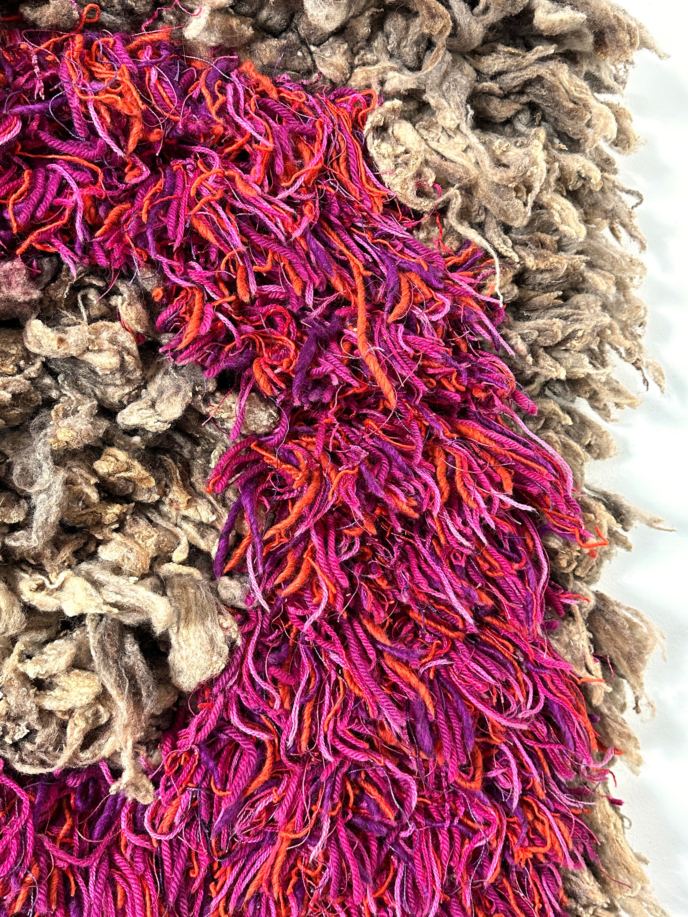 72" Mid Century Modern Wool Fiber Art Weaving Wall Hanging Sculpture ...