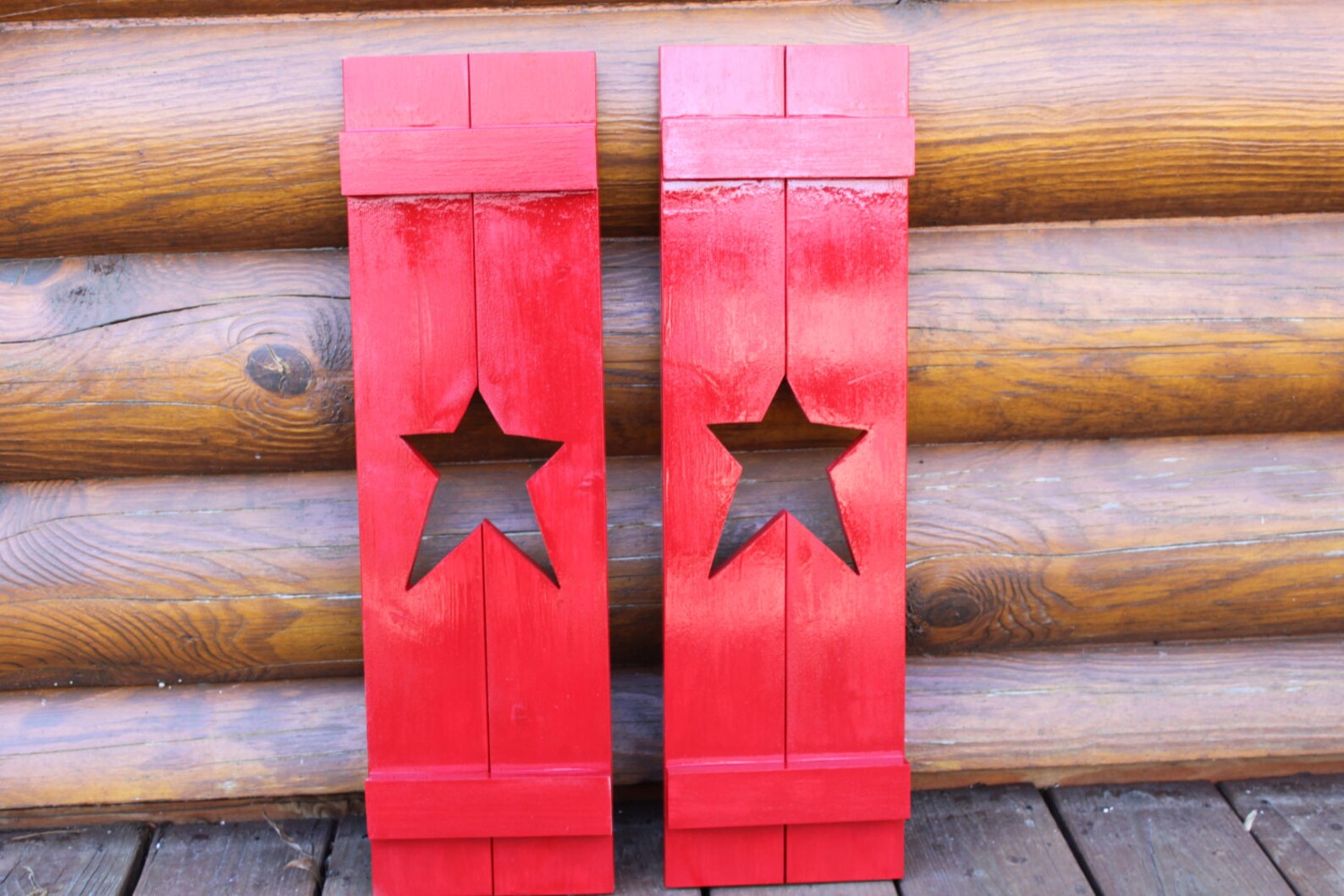 Primitive Star Shutters. Set of 2. 7"x21" - Etsy