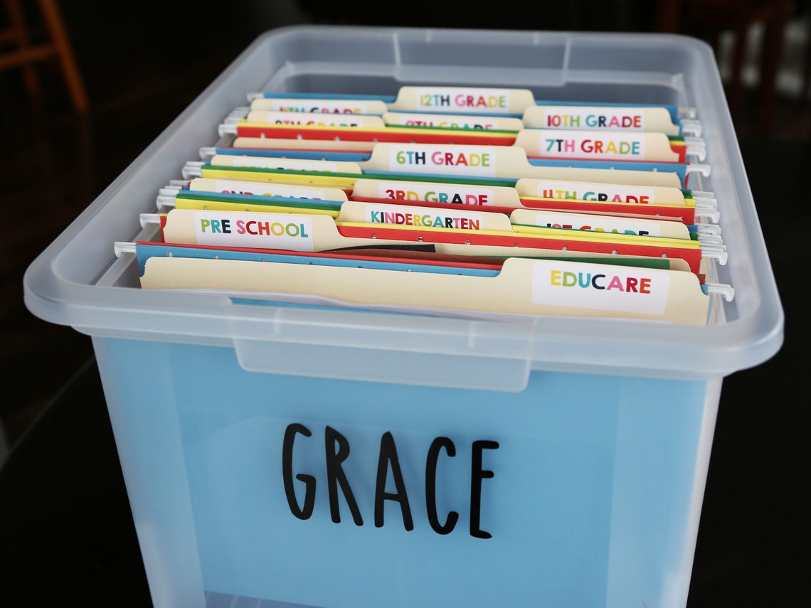 File Folders & Labels for Kids Memory Keepsake File Boxes - Etsy