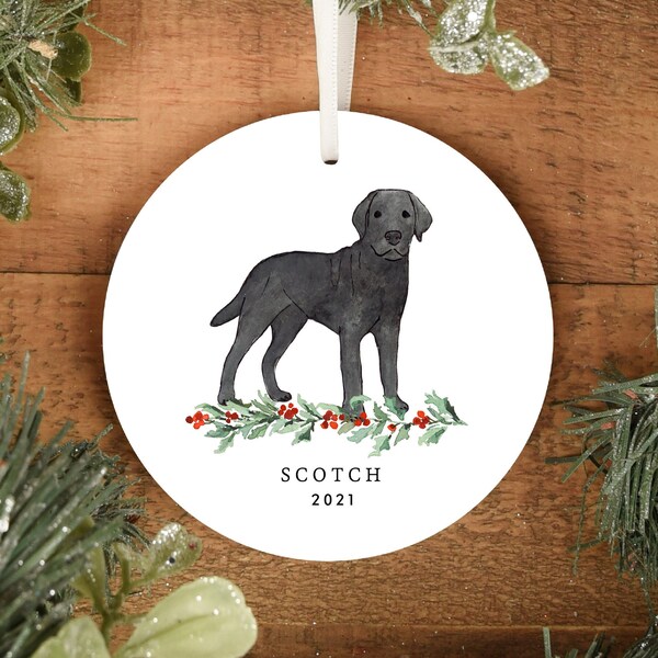 Black Lab Christmas Ornament - Etsy