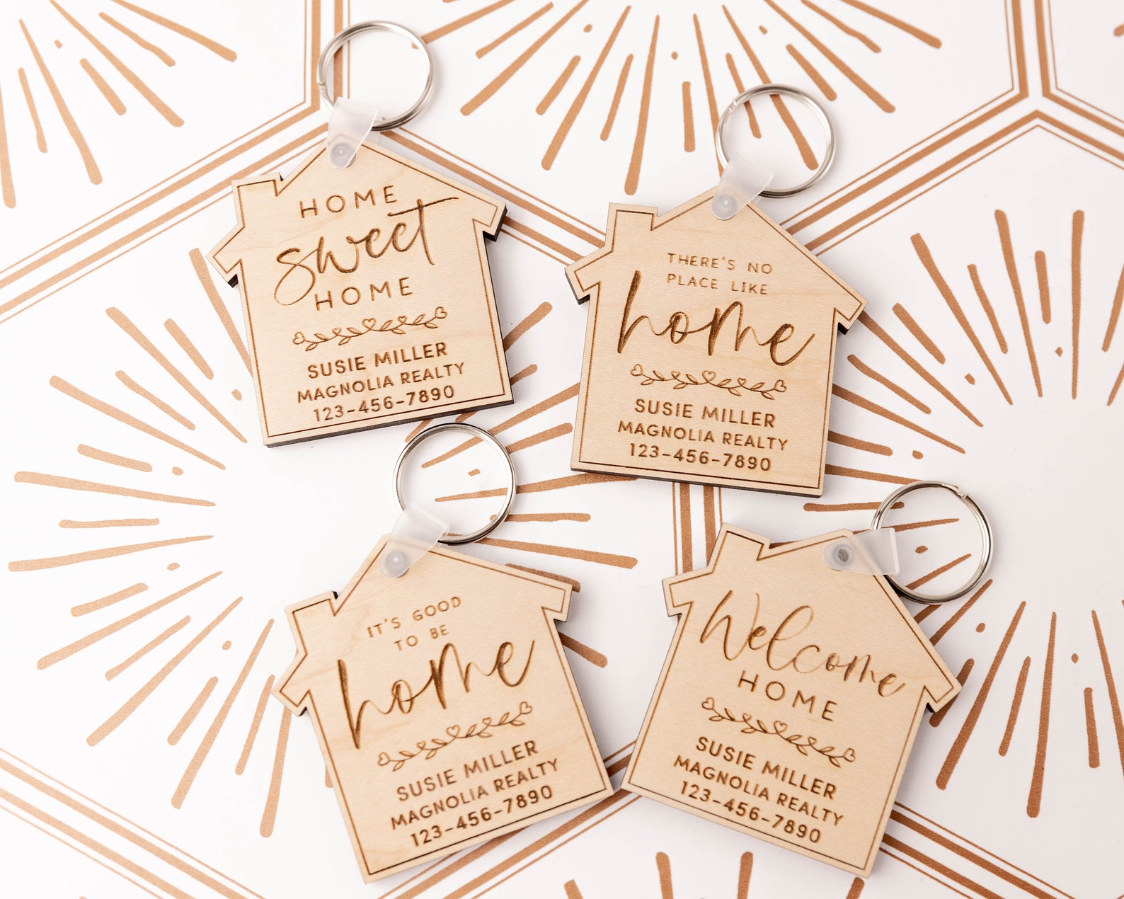 Personalized Real Estate Agent Keychain, New Home Buyer Gift, Gift From ...