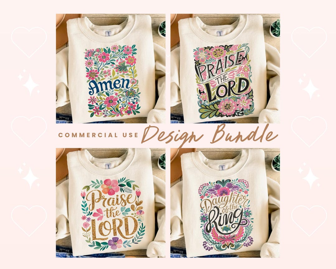 Floral Christian Png Shirt Design Bundle, Bible Verse Pngs, Boho ...