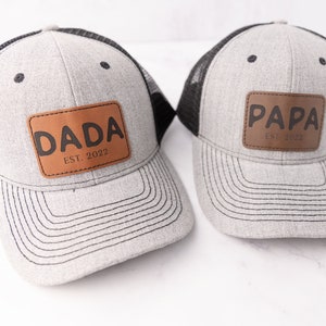 Custom Papa Hat, Father's Day Custom Hat, Patch Cap, Est 2022, New Dad ...