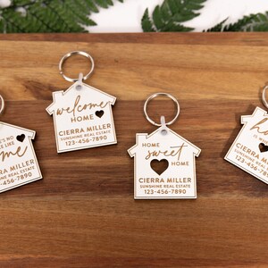 Personalized Real Estate Agent Logo Key Chain Custom Client Gift ...