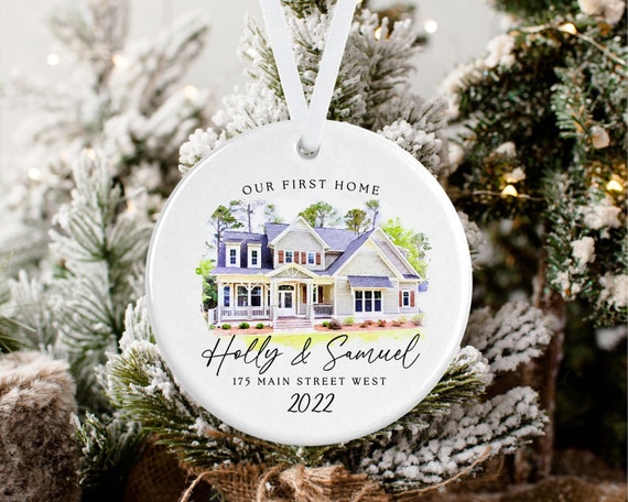 Our First Home Ornament Custom Watercolor House Christmas - Etsy