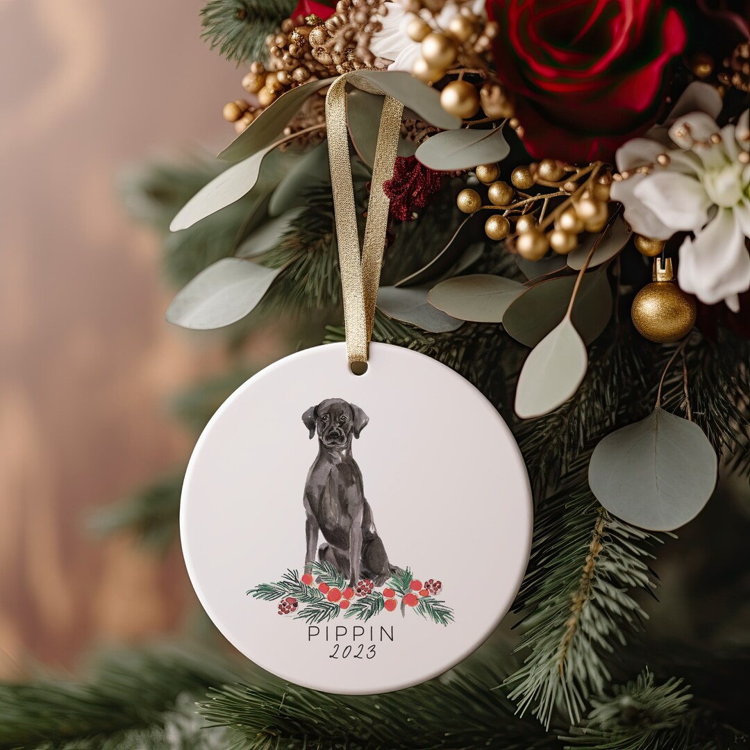 Black Labrador Retriever Ornament, Black Lab Retriever Christmas Gift ...