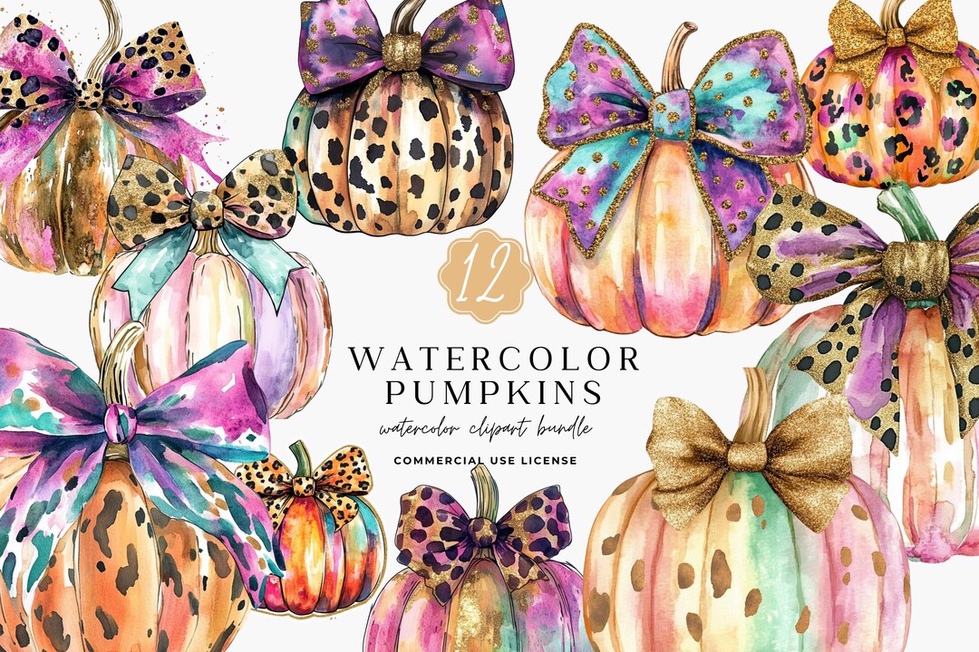 Coquette Pumpkin Clipart Bundle Set, Sublimation PNG, Digital Download ...