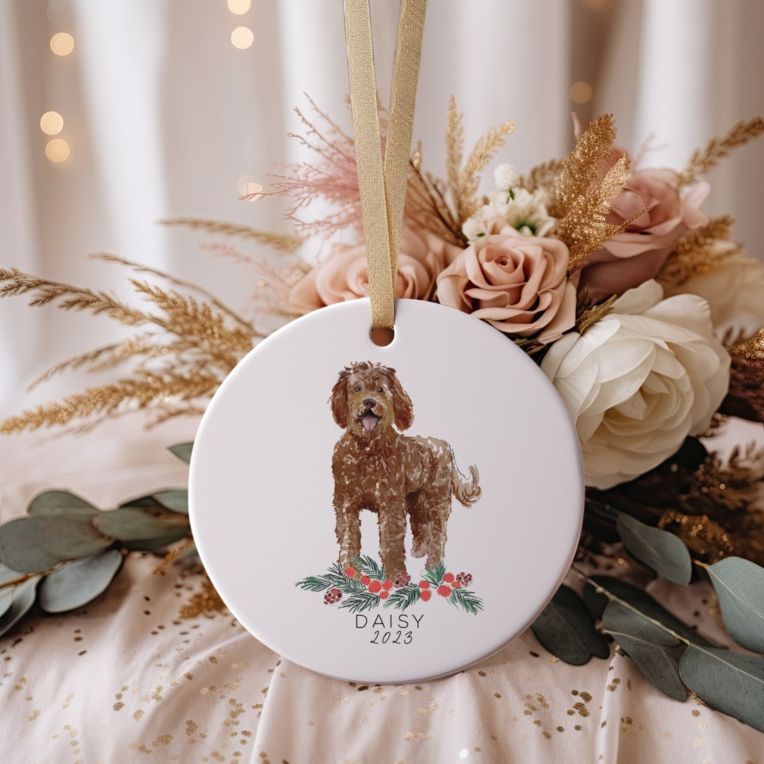 Doodle Christmas Ornament, Brown Doodle, Brown Golden Doodle ...