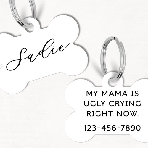 Black Calligraphy Personalized Dog Tag Custom Dog Tag Double - Etsy