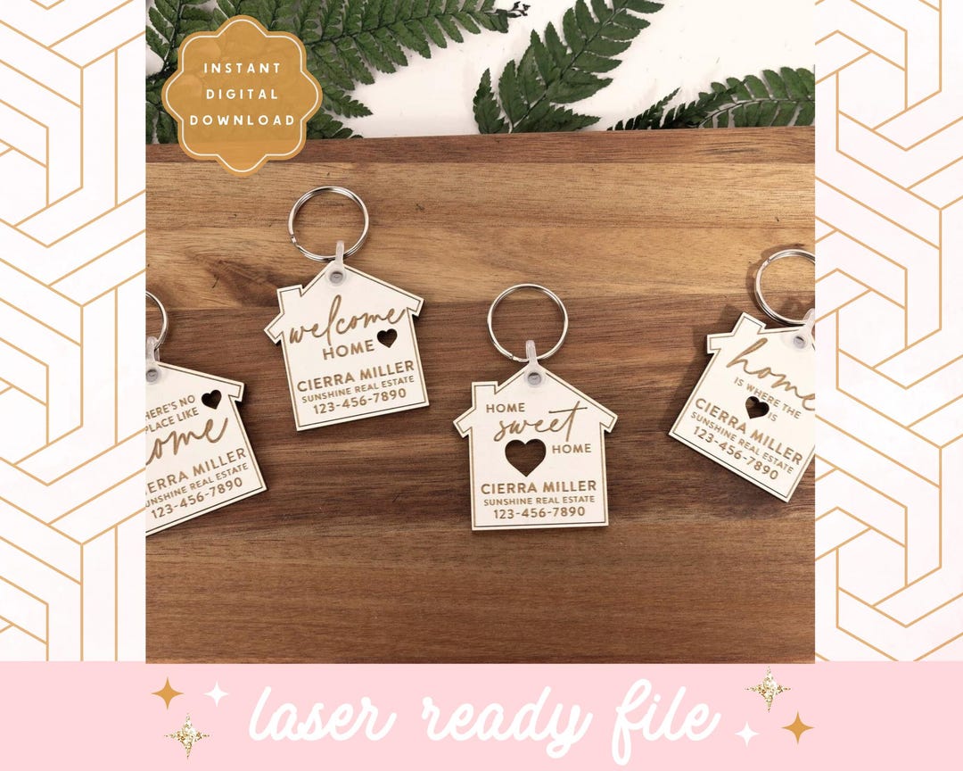 Real Estate Agent Keychain SVG, Key Ring Laser Ready File, Laser File ...