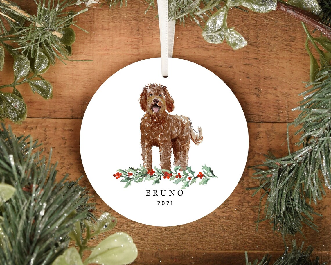Doodle Christmas Ornament Brown Doodle Brown Golden Doodle - Etsy