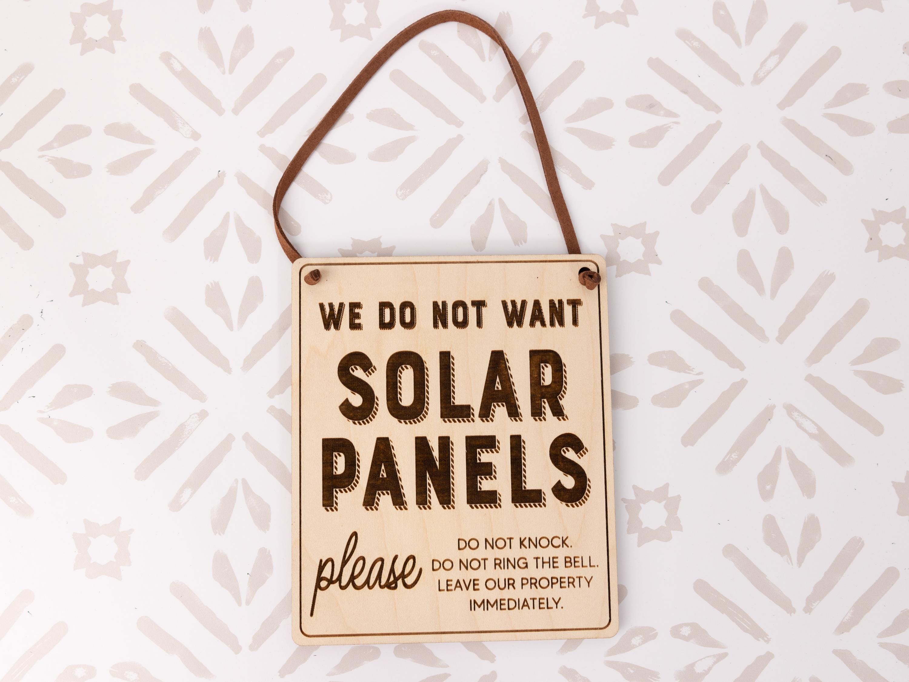 We Do Not Want Solar Door Sign, No Soliciting Front Door Sign, Do Not ...