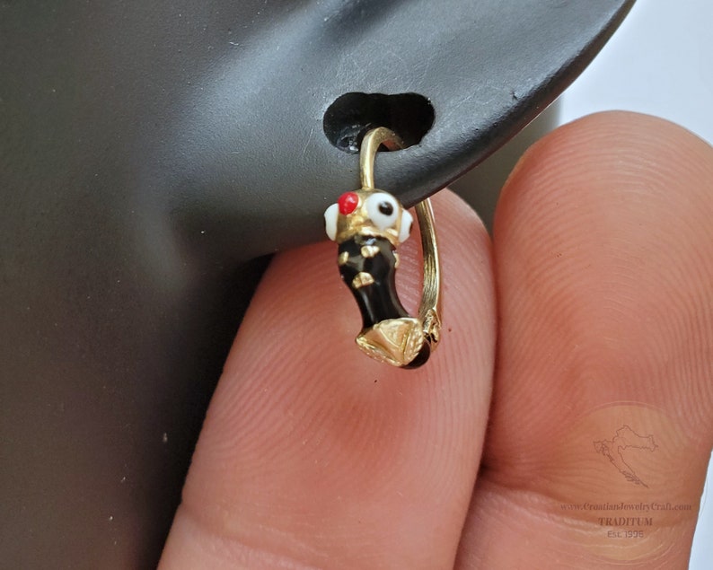 14k Gold Traditional Croatian Earrings The Moretto Morcic | Etsy