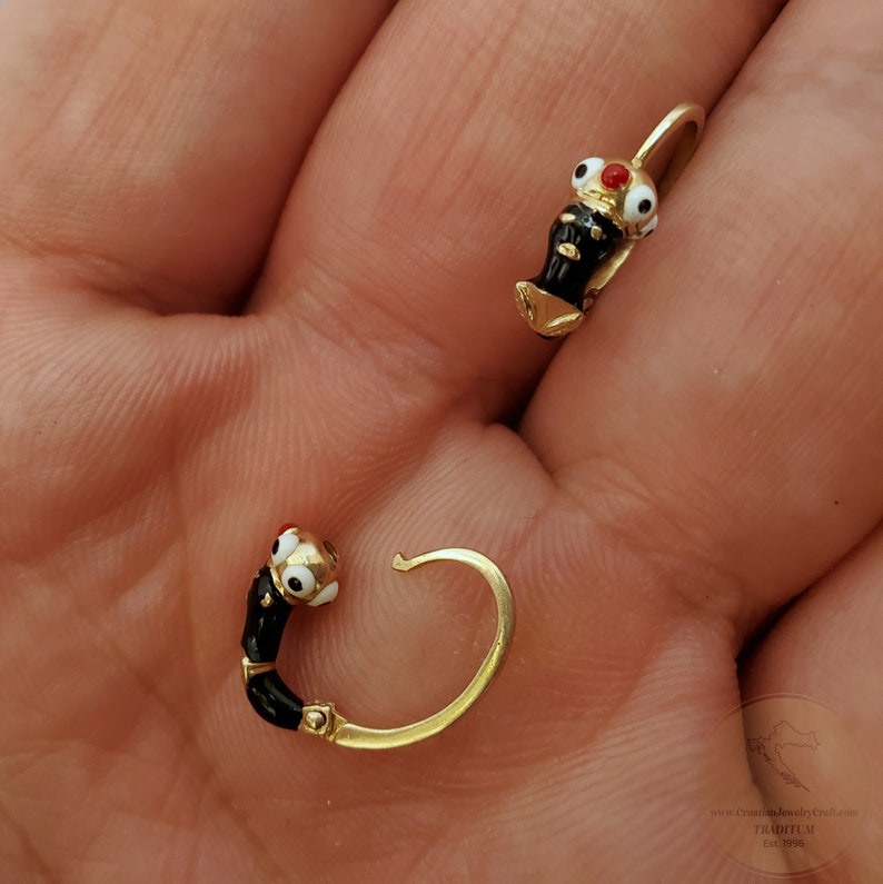 14k Gold Traditional Croatian Earrings The Moretto Morcic | Etsy